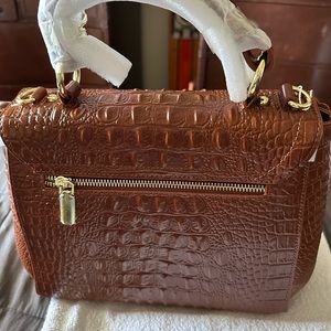Bags | Monaco Brown Crocodile Embossed Genuine Leather Tote Bag | Poshmark